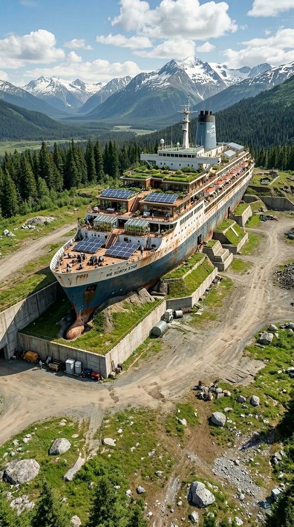 An Abandoned Cruise Ship Was Turned Into a Massive Off-Grid Survival ...